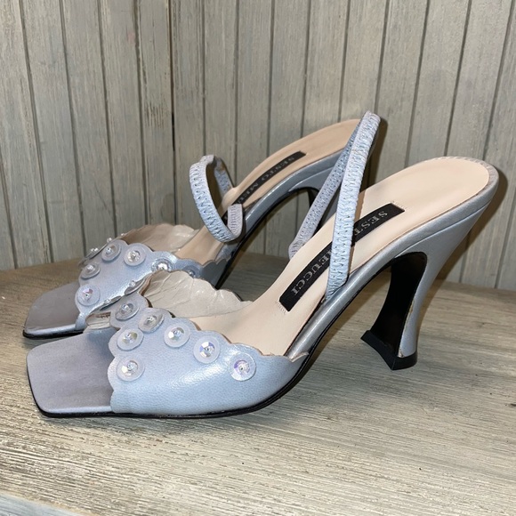Sesto Meucci | Shoes | Sesto Meucci Baby Powder Blue Leather Slingback ...